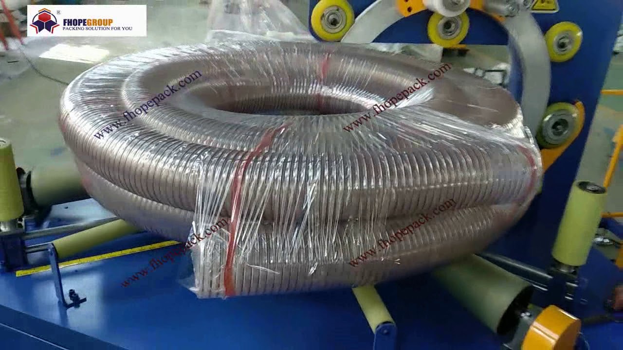 Optimized coil packing and film wrapping machine for PVC pipes ...