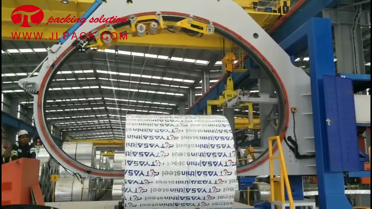 Optimized Aluminum Coil Packaging System. - SLITTING COIL PACKAGING LINE