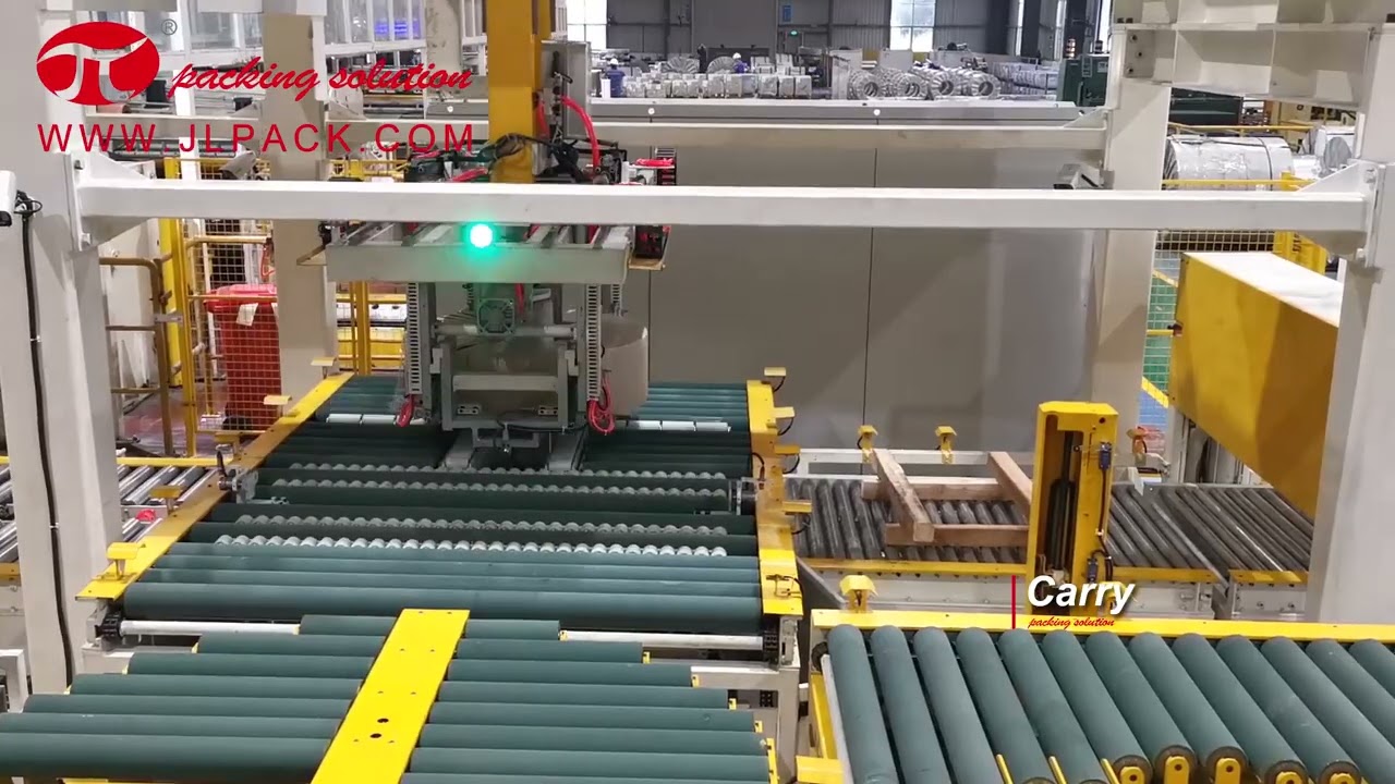 Optimized Horizontal Steel Coil Wrapping Line - SLITTING COIL PACKAGING ...